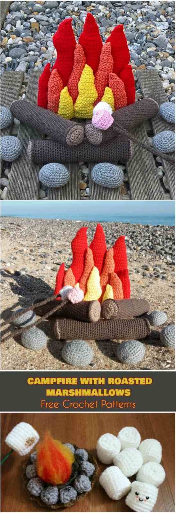 Campfire with Roasted Marshmallows [Free Crochet Patterns] - Your Crochet