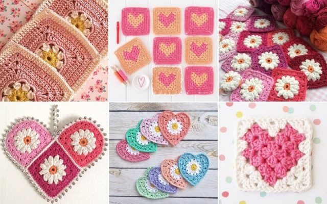 Valentine’s Crochet Hearts and Daisies Free Patterns - Your Crochet