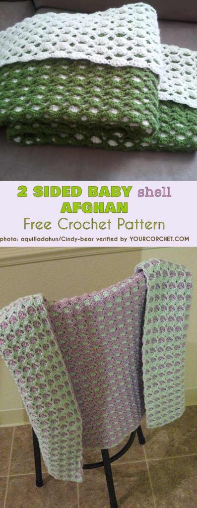 2 Sided Baby Shell Afghan – Reversible – Free Crochet Pattern - Your ...