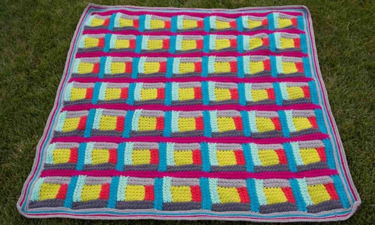 Chic Log Cabin Blanket Free Crochet Pattern | Your Crochet