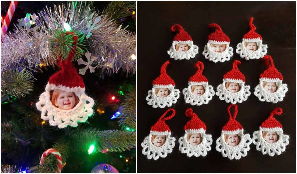 Santa Frame Ornament Free Crochet Pattern - Your Crochet