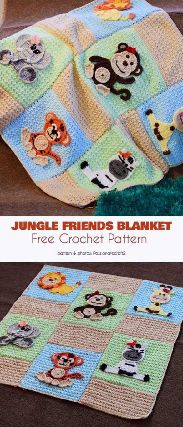 Blanket with Animal Applique Free Crochet Patterns - Your Crochet