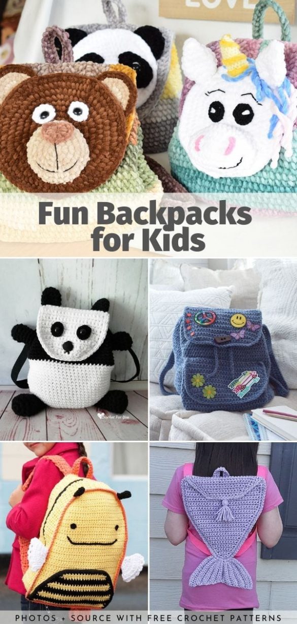 Cute and Fun Backpacks for Kids Free Crochet Patterns - Your Crochet