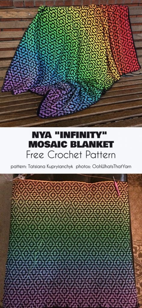 NYA Infinity Mosaic Blanket Project Ideas and Free Pattern - Your Crochet
