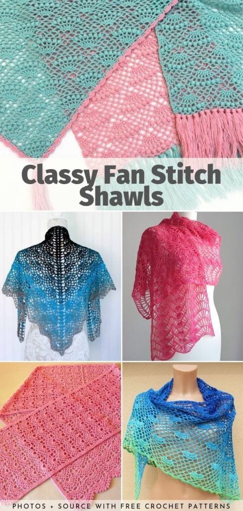 Classy Fan Stitch Shawls - Your Crochet
