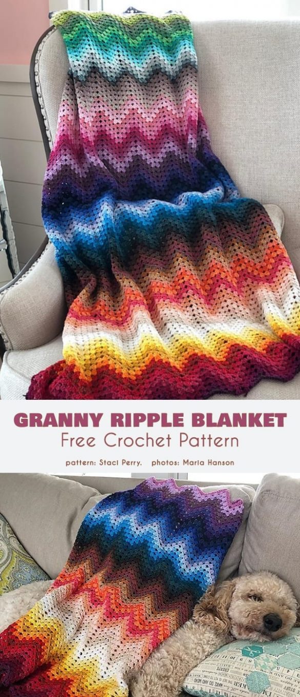 Granny Ripple Blanket Free Crochet Patterns - Your Crochet