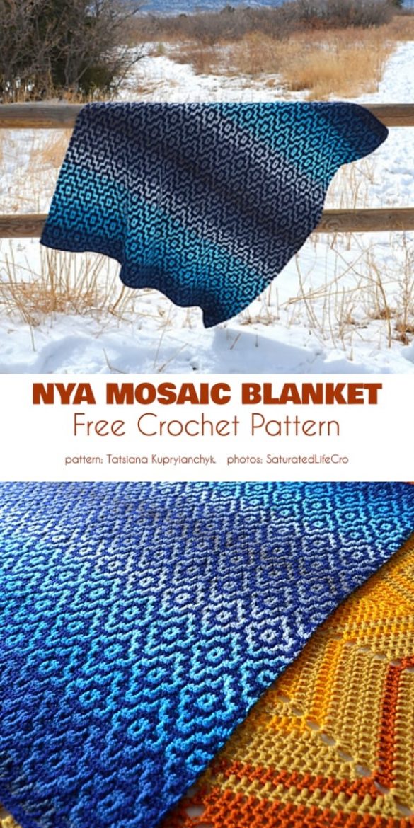 NYA Infinity Mosaic Blanket Project Ideas and Free Pattern - Your Crochet