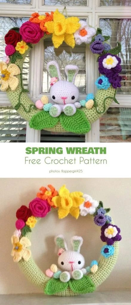 Spring Wreath Free Crochet Patterns - Your Crochet