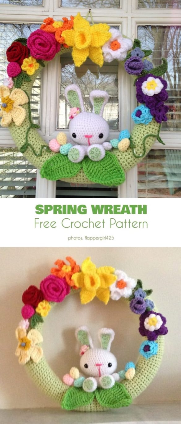 Spring Wreath Free Crochet Patterns - Your Crochet