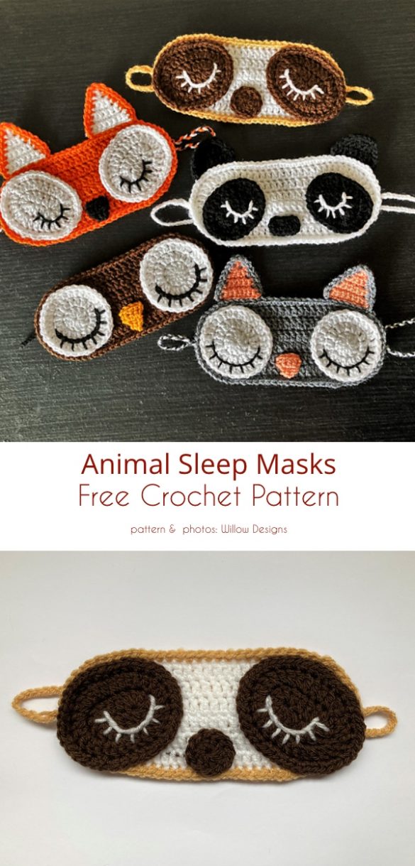 Animal Sleep Mask Free Crochet Patterns - Your Crochet