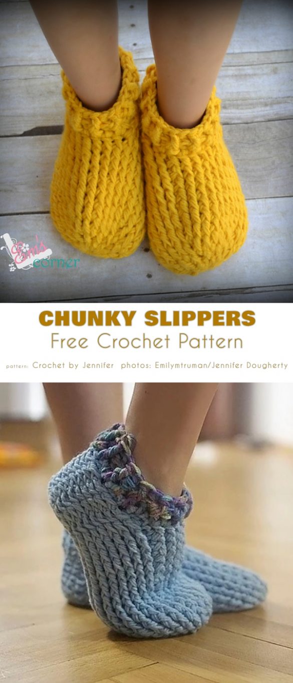 Chunky Slippers Free Crochet Patterns - Your Crochet