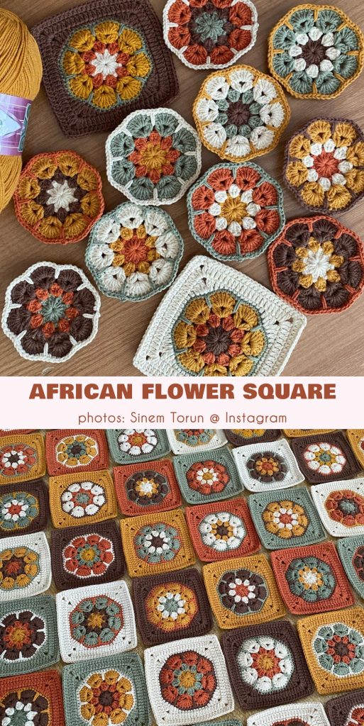 Crochet African Flower Granny Square and 8 Petal African Flower Tutorial