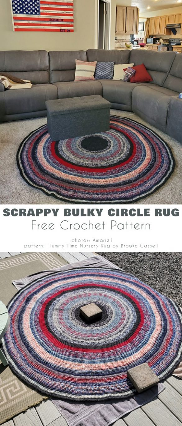 Scrap Round Rug Free Crochet Patterns - Your Crochet