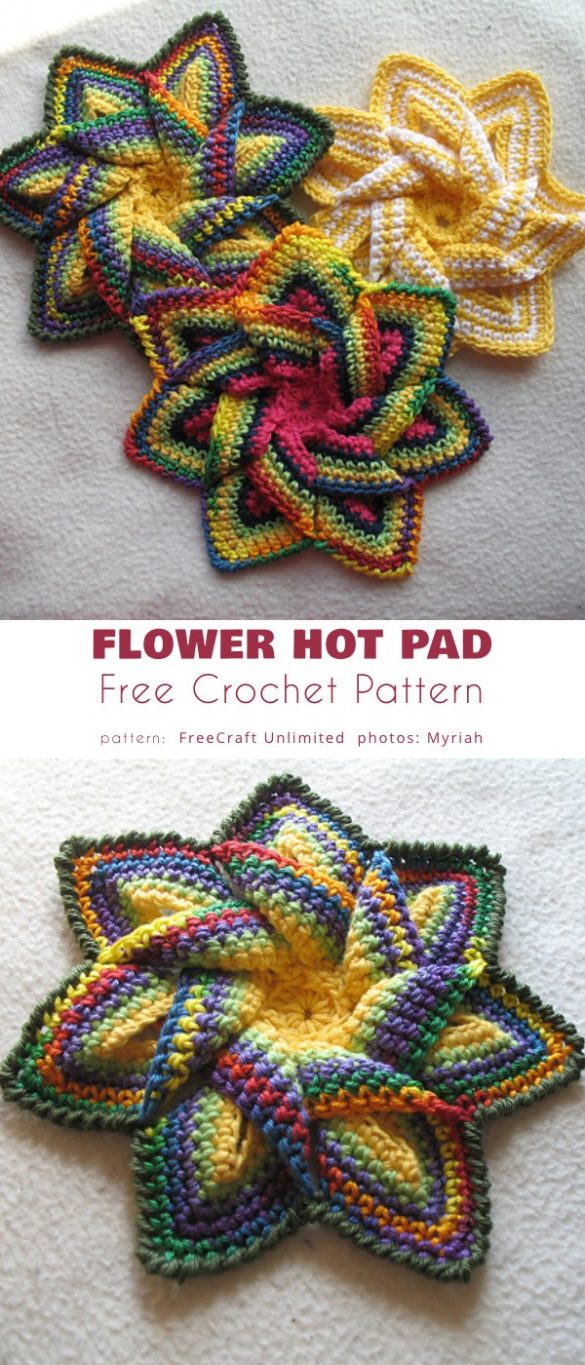 Floral Hot Pad Free Crochet Patterns - Your Crochet