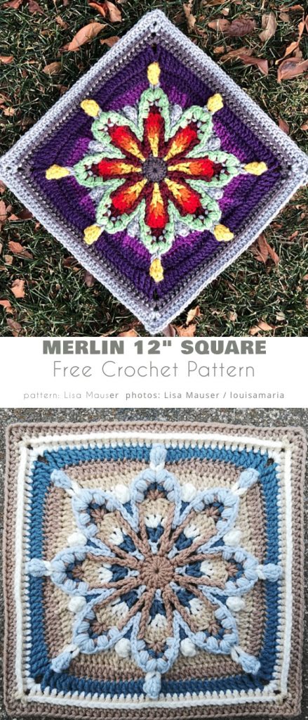 Square with a Floral Motif Free Crochet Patterns - Your Crochet