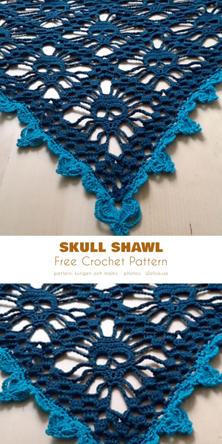 Skull Shawl or Scarf For Halloween Free Crochet Patterns - Your Crochet