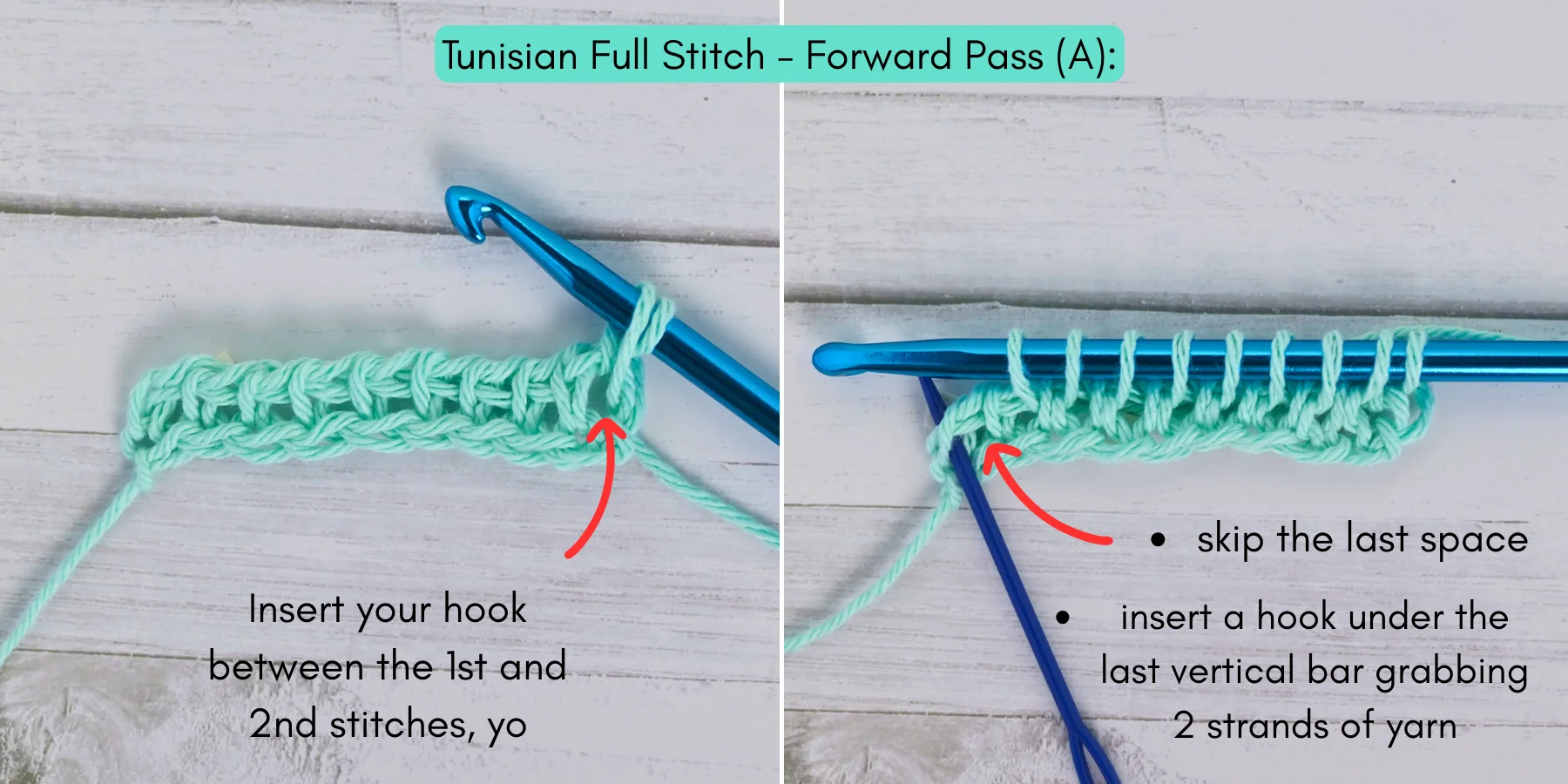 Tunisian Crochet Stitches: the Basic Stitches Tutorial for beginners